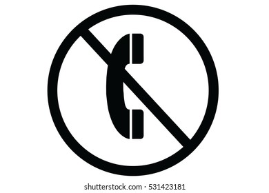 Do Not Talk On Phone Symbol Stock Vector (Royalty Free) 531423181 ...