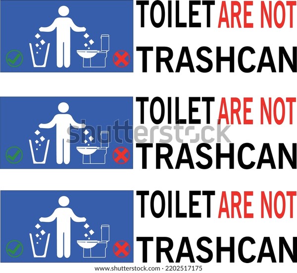 Do Not Throw Trash Toilet Sign Stock Vector (Royalty Free) 2202517175 ...