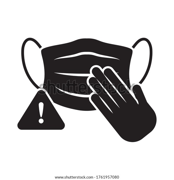 Do Not Touch Front Mask Silhouette Stock Vector (Royalty Free ...