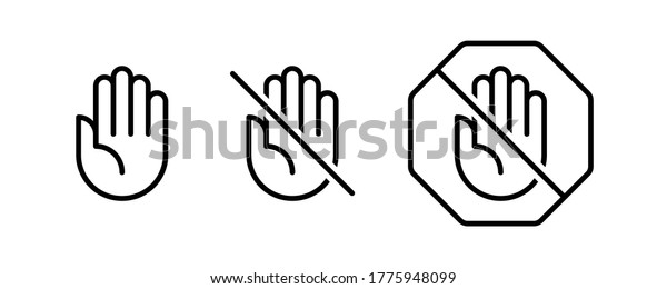 Do Not Touch Hand Icons Set Stock Vector (Royalty Free) 1775948099 ...