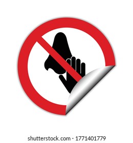Vektor Stok Do Not Touch Nose Icon Forbidden (Tanpa Royalti) 1771401779 ...