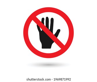 Do Not Touch Prohibition Sign Hand Stock Vector (Royalty Free ...