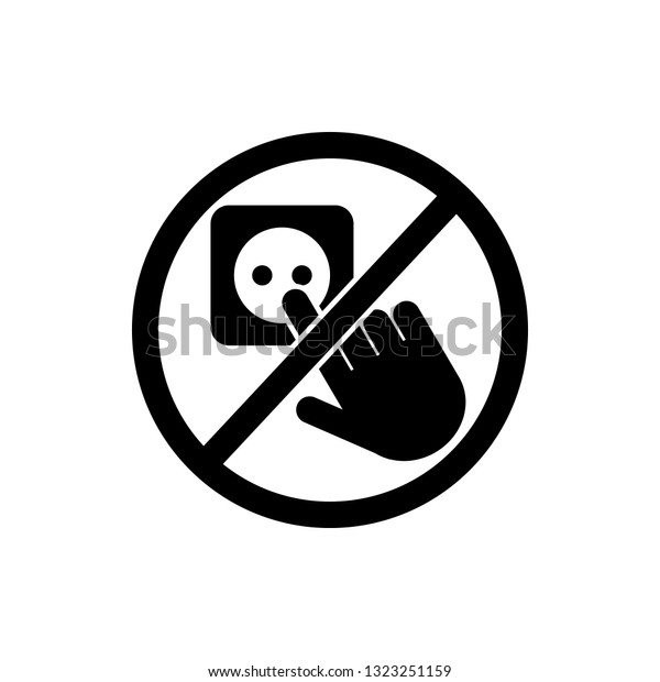 Do Not Touch Socket Icon Element Stock Vector (Royalty Free) 1323251159 ...