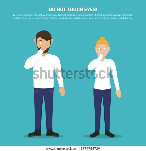 Do Not Touch Your Eyes Man Stock Vector (Royalty Free) 1679754739 ...