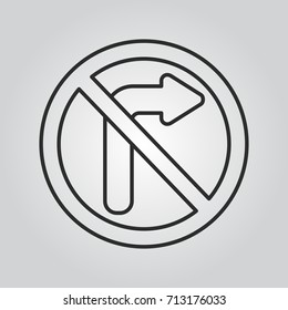 Do Not Turn Right Traffic Sign Stock Vector (Royalty Free) 713176033 ...