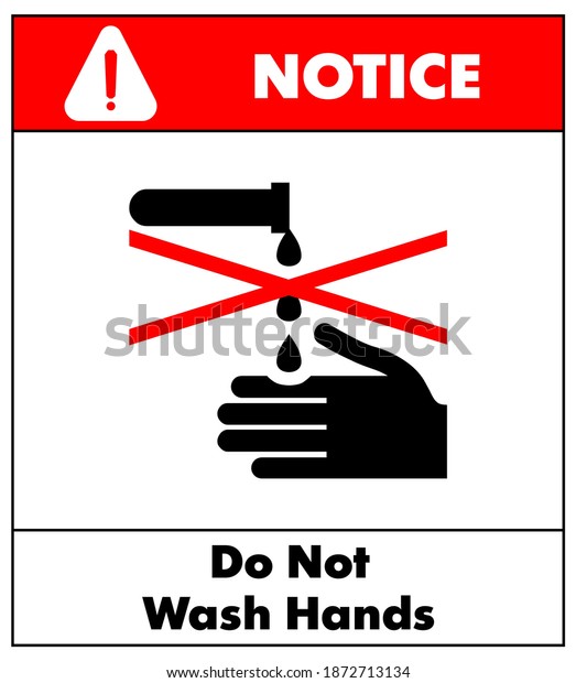 Do Not Wash Hands Prohibition Sign Stock Vector (Royalty Free ...
