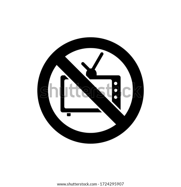Do Not Watching Television Glyph Vector Stock Vector (Royalty Free ...