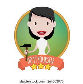 Do Yourself Girl Stock Vector (Royalty Free) 264583973 | Shutterstock