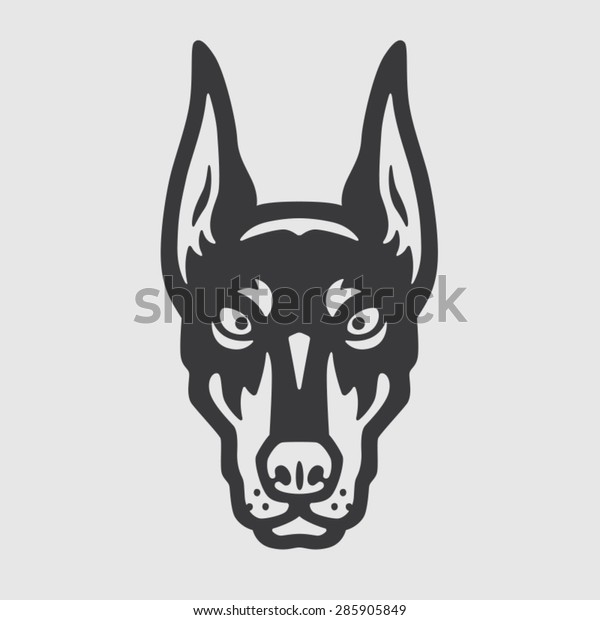 Doberman Head Logo Mascot Emblem Stock Vector (Royalty Free) 285905849 ...