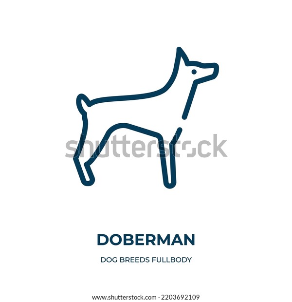 Doberman Icon Linear Vector Illustration Dog Stock Vector (Royalty Free ...