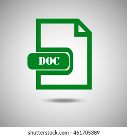 Doc Icon Flat Style Grey Background Stock Vector (Royalty Free ...