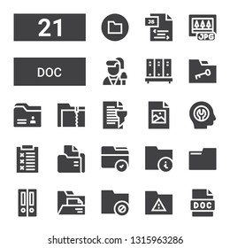 Doc Icon Set Collection 21 Filled Stock Vector (Royalty Free) 1315963286