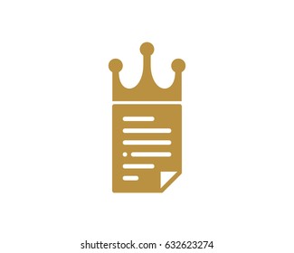 Docs King Paper Icon Logo Design Stock Vector (Royalty Free) 632623274 ...