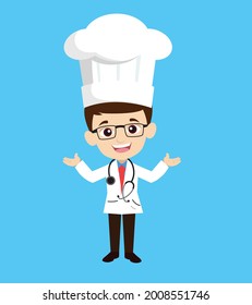 Doctor Cook Flat Vector Cartoon Illustration: เวกเตอร์สต็อก (ปลอดค่า ...