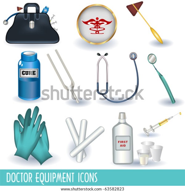 Doctor Equipment Icons Stock Vector (Royalty Free) 63582823