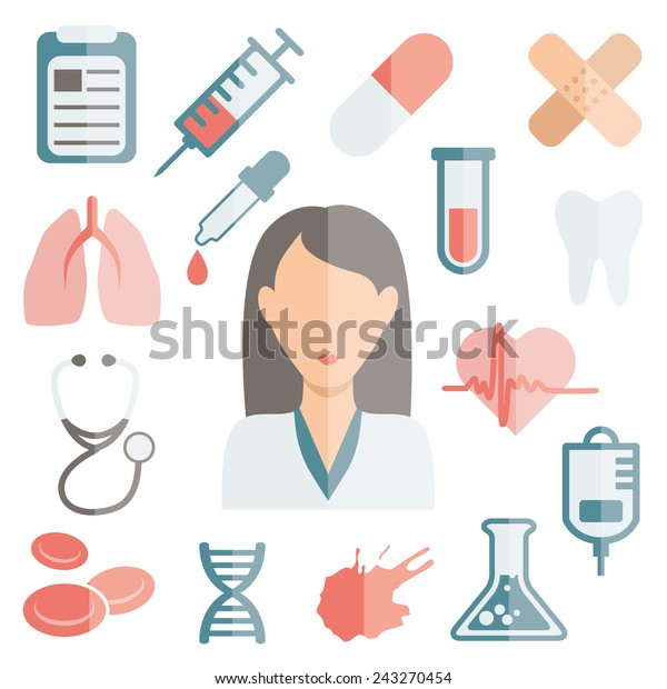 Doctor Flat Icons Stock Vector (Royalty Free) 243270454 | Shutterstock