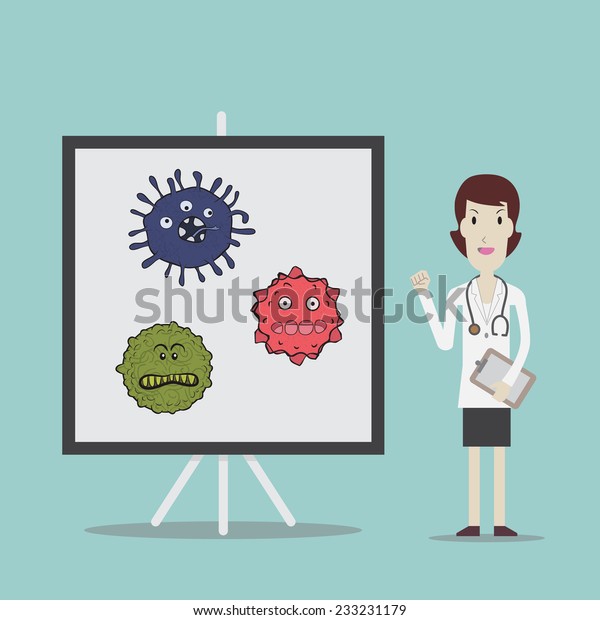 Doctor Germ Cartoon Vector Stock Vector (Royalty Free) 233231179
