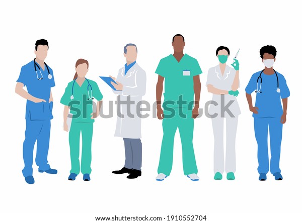 Doctor Group Vector Medical Profession Illustration Stock Vector ...