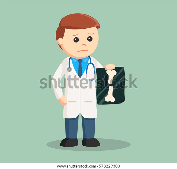Doctor Holding Broken Bone Xray Stock Vector (Royalty Free) 573229303 ...