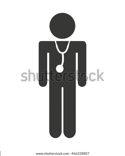 Doctor Human Figure Icon Vector Illustration 스톡 벡터(로열티 프리) 466328807 ...