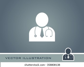 Male Doctor Profile Icon Flat Style Stock Vector (Royalty Free) 1297119850