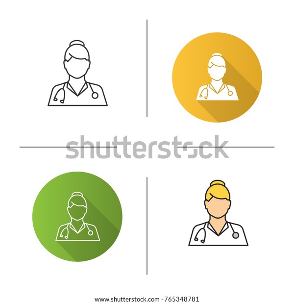 Doctor Icon Flat Design Linear Color Stock Vector (Royalty Free ...