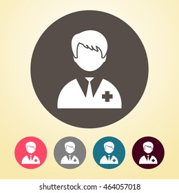 Doctor Icon Round Shape Stock Vector (Royalty Free) 464057018 ...