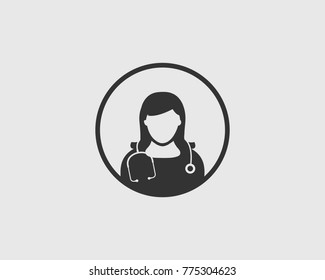Doctor Icon Round Shape On Gray Stock Vector (Royalty Free) 775304623 ...