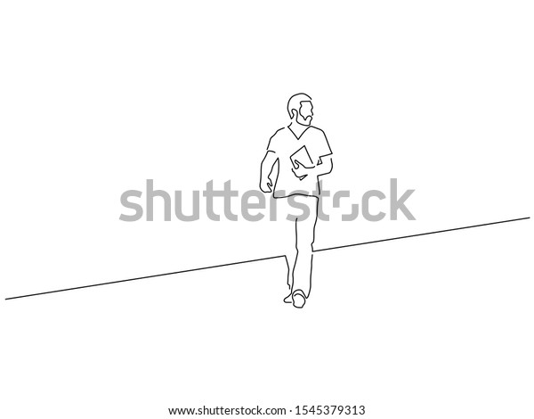 Doctor Isolated Line Drawing Vector Illustration Stock Vector (Royalty ...