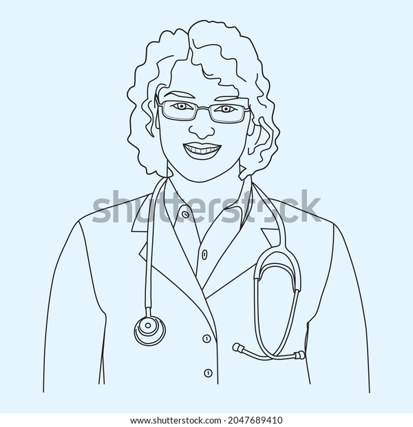 Doctor Line Drawing Art Vector Illustration Stock Vector (Royalty Free ...