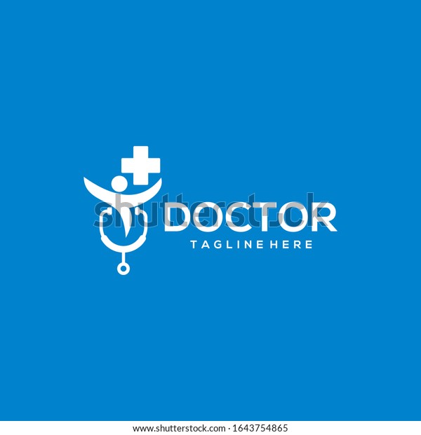 Doctor Logo Design Idea Blue Background Stock Vector (Royalty Free ...