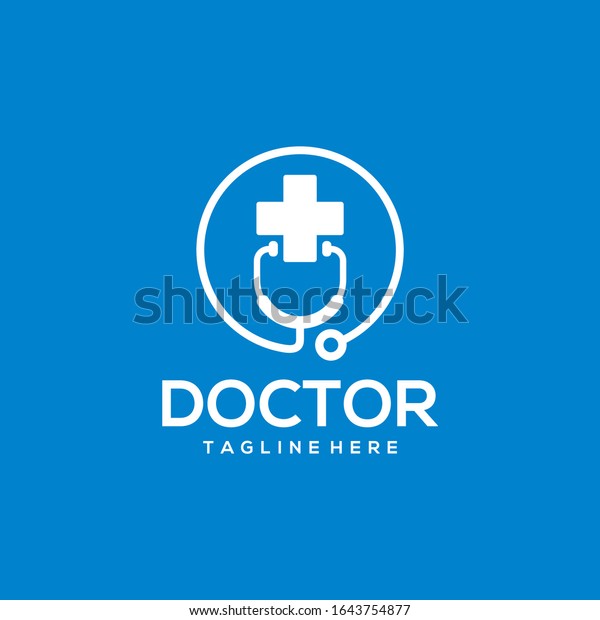Doctor Logo Design Idea Blue Background Stock Vector (Royalty Free ...