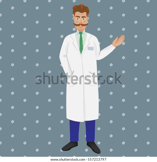 Doctor Man Mustache Vector Illustration Stock Vector (Royalty Free ...