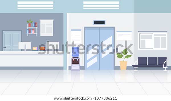 Doctor Office Hall Interior Concept Vector Stock Vector (Royalty Free ...
