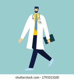 Doctor On White Background Vector Illustration Stock Vector (Royalty ...
