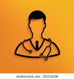 Doctor On Yellow Backgroundclean Vector Stock Vector (Royalty Free ...