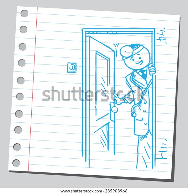 Doctor Opening Door Stock Vector (Royalty Free) 235903966 | Shutterstock