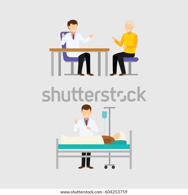 Doctor Patient Character Design Vector Stock Vector (Royalty Free ...