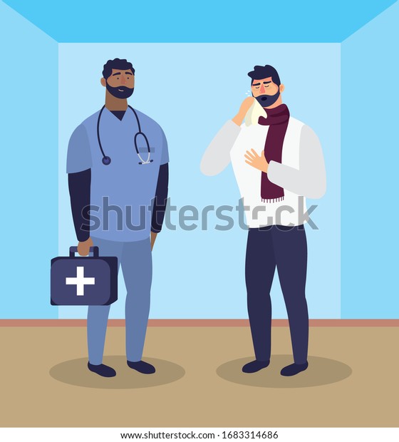 Doctor Patient Characters Animation Vector Illustration Stock Vector ...