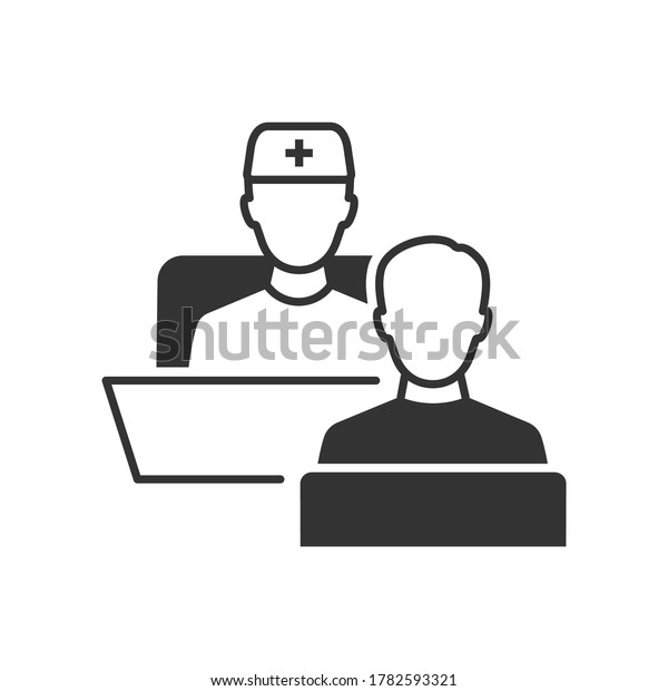 Doctor Patient Icon Black Vector Illustration Stock Vector (Royalty ...