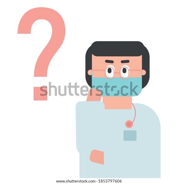 Doctor Protective Mask Question Mark Flat Stock Vector (Royalty Free ...