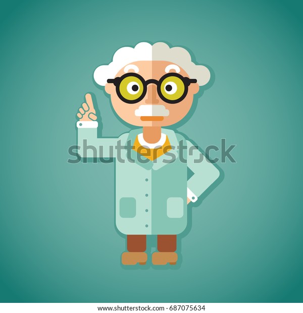 doctor science lab smart man flat icon icon science set flat scientist ...