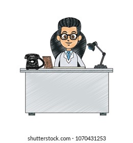 Doctor Seated Office Scribble Stock Vector (Royalty Free) 1070431253 ...