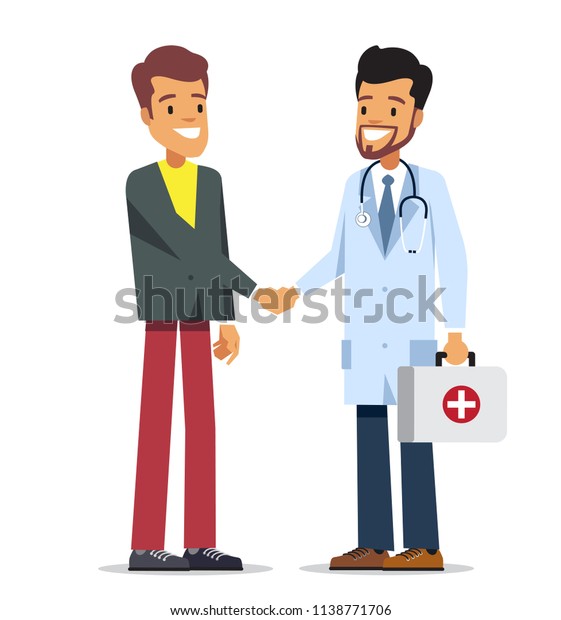 Doctor Shaking Patient Hand Vector Medical Stock Vector (Royalty Free ...