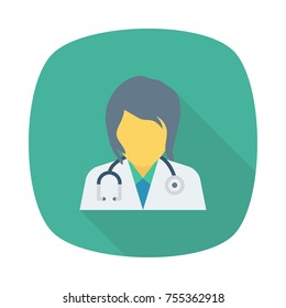 Female Doctor Icon Vector Flat Illustration Stock Vector (Royalty Free ...