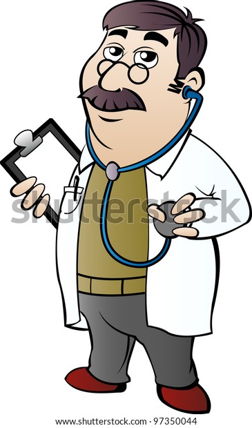 Doctor Stethoscope Cartoon Style Stock Vector (Royalty Free) 97350044