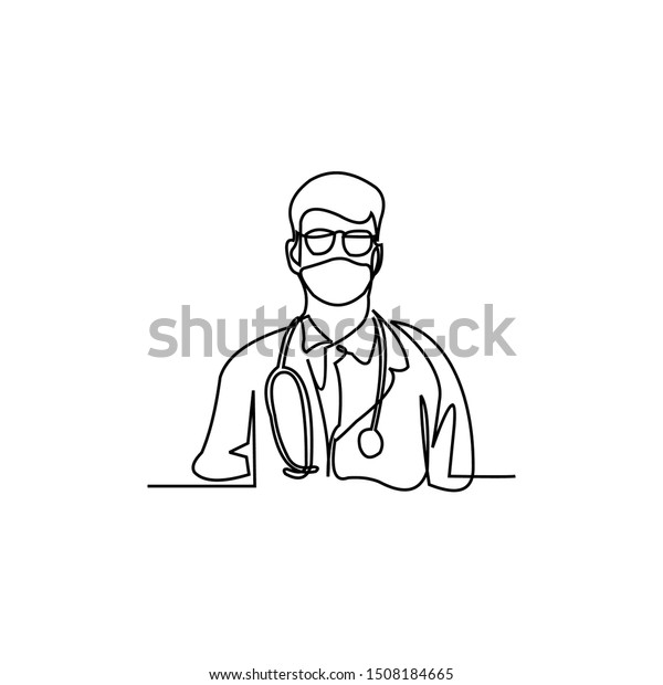 Doctor Stethoscope Continuous Line Drawing Stock Vector (Royalty Free ...