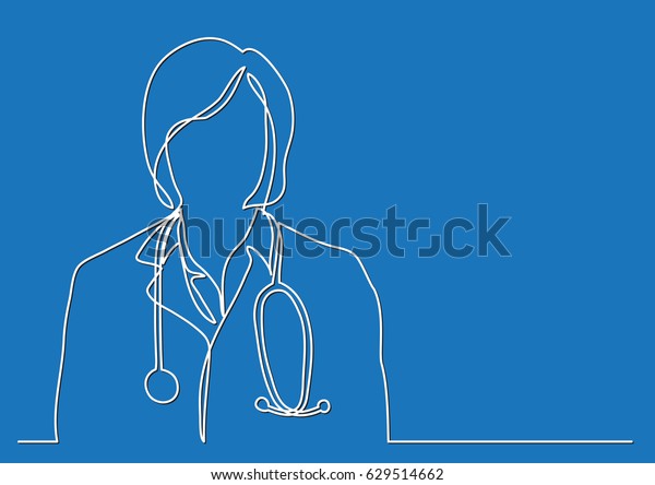 Doctor Stethoscope Continuous Line Drawing Stock Vector (Royalty Free ...