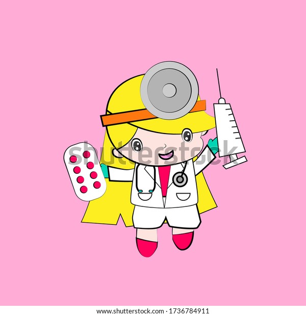 Doctor Vector Illustration Cute Chibi Character Stock Vector (Royalty ...