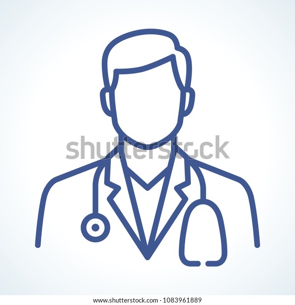 Doctor Vector Line Icon Stock Vector (Royalty Free) 1083961889 ...